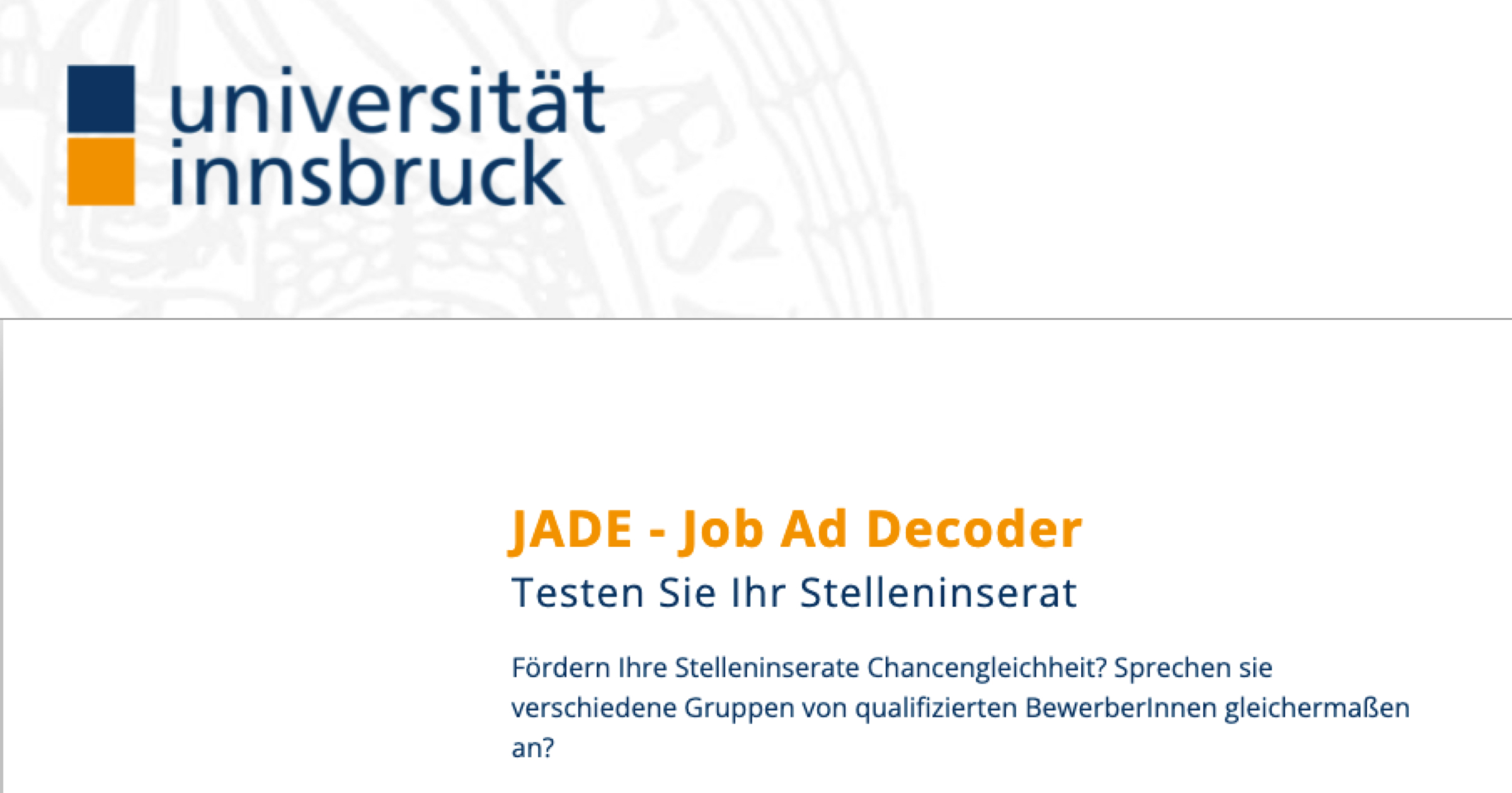 Login - JADE - Job Ad Decoder